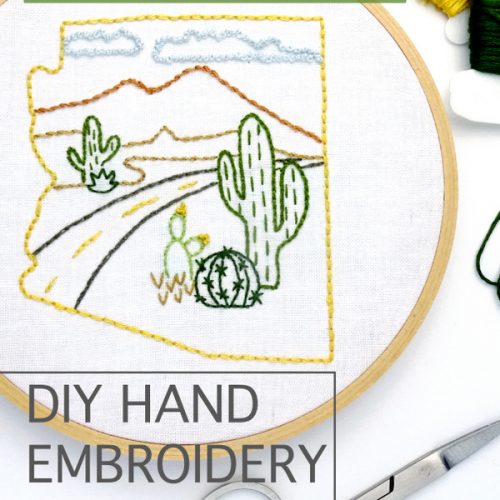 Arizona Hand Embroidery Pattern - Wandering Threads Embroidery