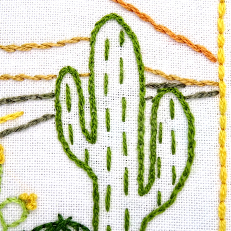 Arizona Hand Embroidery Pattern - Wandering Threads Embroidery