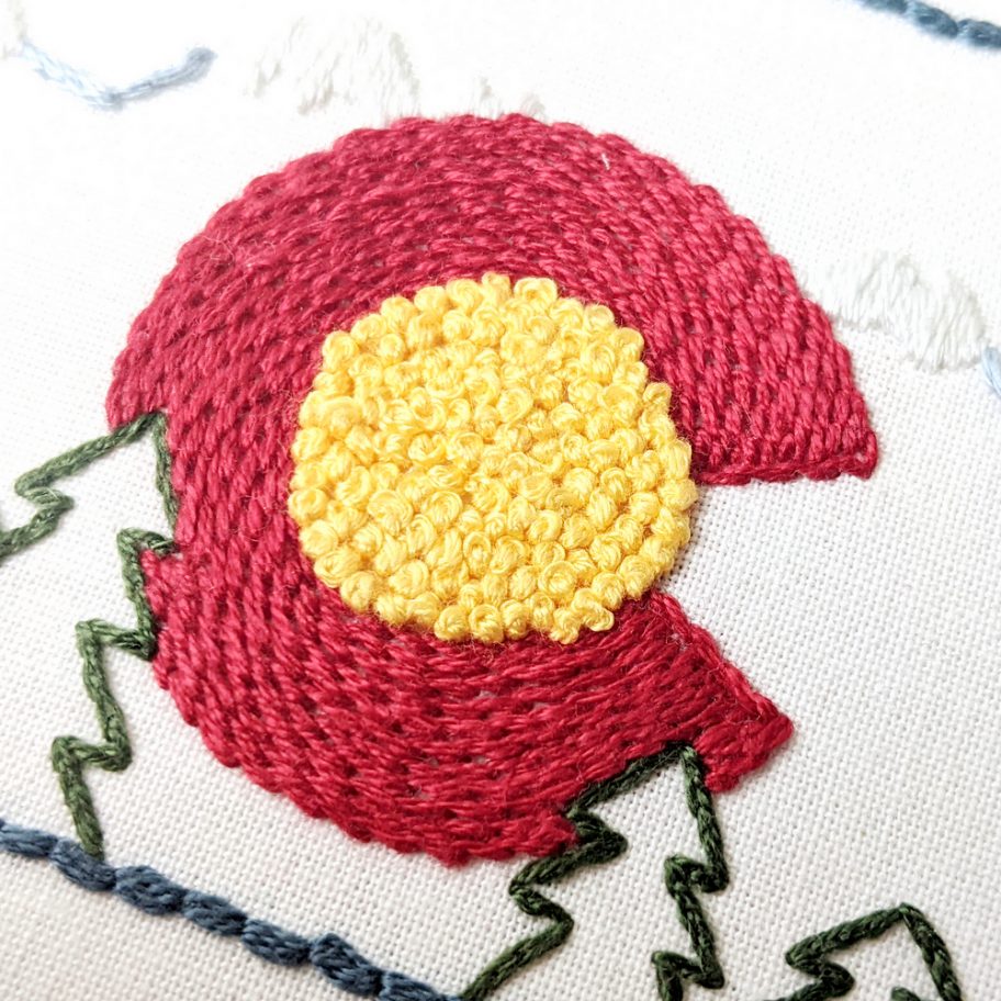 Colorado Flag Hand Embroidery Pattern - Wandering Threads Embroidery