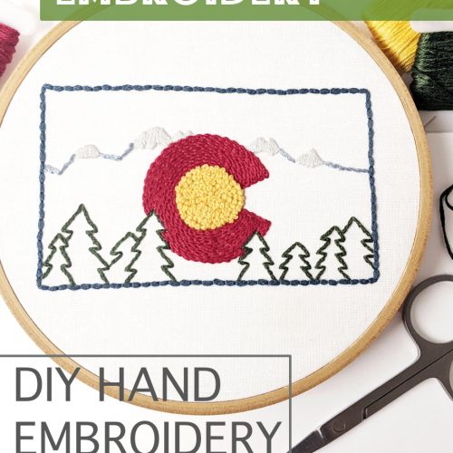 Colorado Flag Hand Embroidery Pattern - Wandering Threads Embroidery