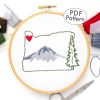 Oregon Hand Embroidery Pattern - Wandering Threads Embroidery
