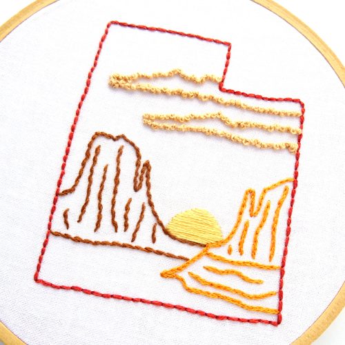 Utah Hand Embroidery Pattern - Wandering Threads Embroidery