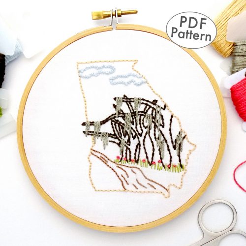 Georgia Hand Embroidery Pattern - Wandering Threads Embroidery