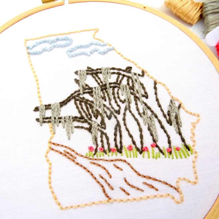 Georgia Hand Embroidery Pattern - Wandering Threads Embroidery