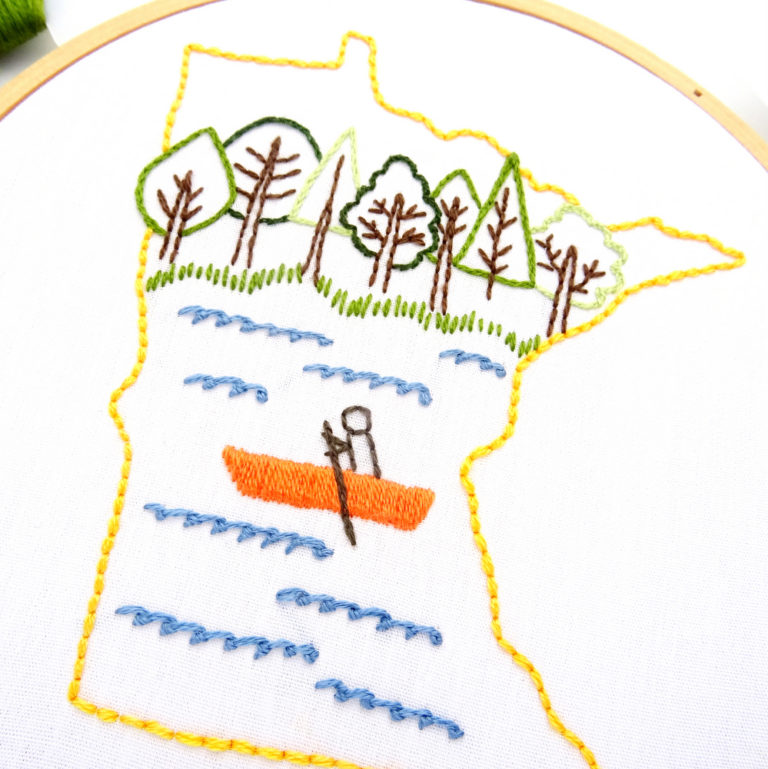 Minnesota Hand Embroidery Pattern - Wandering Threads Embroidery