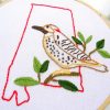 Alabama Hand Embroidery Pattern - Wandering Threads Embroidery