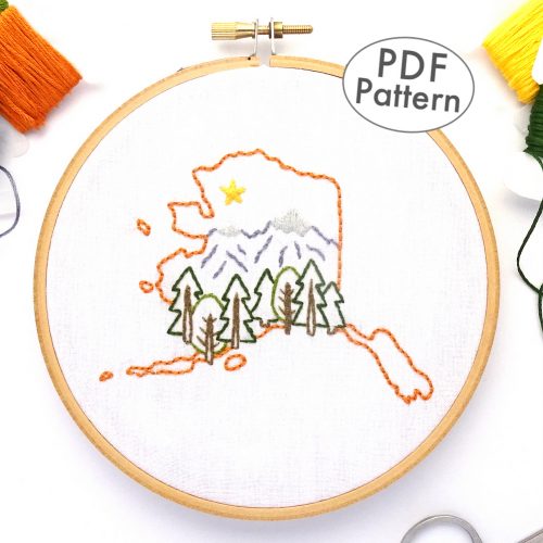 Alaska Hand Embroidery Pattern - Wandering Threads Embroidery