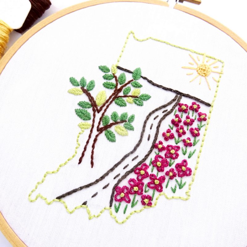 Indiana Hand Embroidery Pattern - Wandering Threads Embroidery