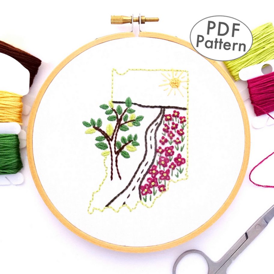 Washington Hand Embroidery Pattern - Wandering Threads Embroidery