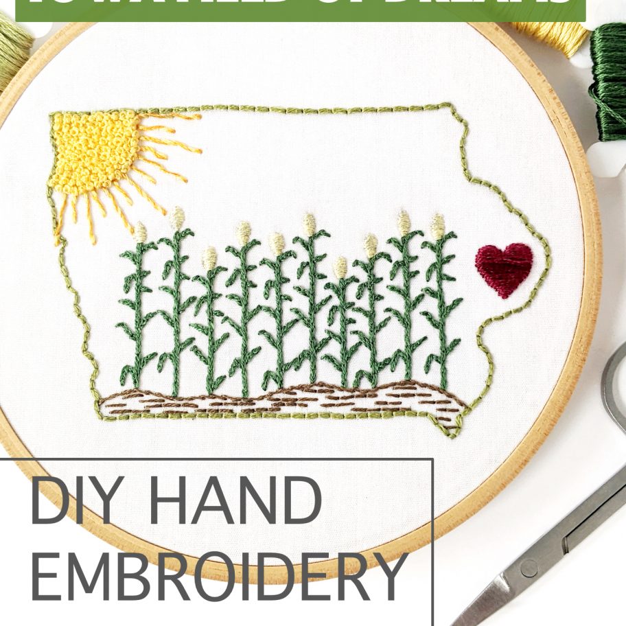 Iowa Hand Embroidery Pattern - Wandering Threads Embroidery