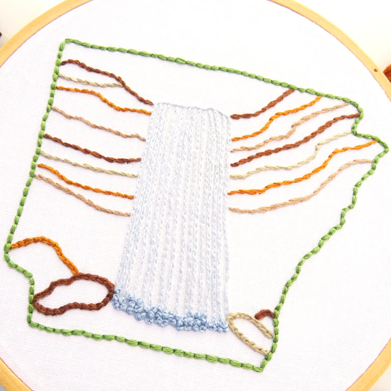 Arkansas Hand Embroidery Pattern - Wandering Threads Embroidery