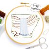 Arkansas Hand Embroidery Pattern - Wandering Threads Embroidery
