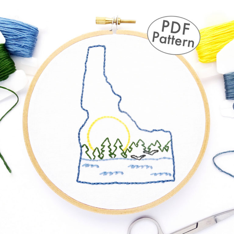 Michigan Hand Embroidery Pattern - Wandering Threads Embroidery