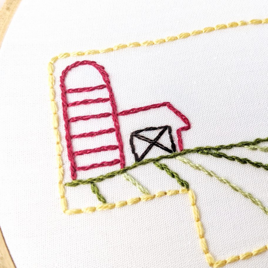 Nebraska Hand Embroidery Pattern - Wandering Threads Embroidery
