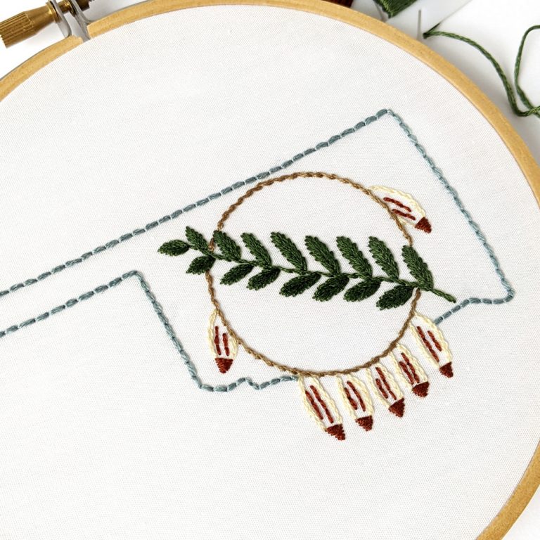 Oklahoma Shield Hand Embroidery Pattern - Wandering Threads Embroidery