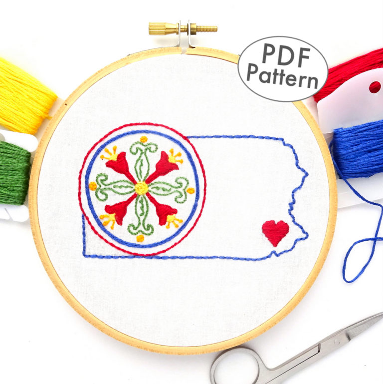 Pennsylvania Dutch Hand Embroidery Pattern - Wandering Threads Embroidery