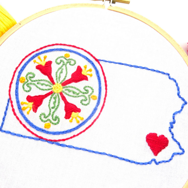 Pennsylvania Dutch Hand Embroidery Pattern - Wandering Threads Embroidery
