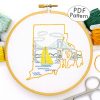 Rhode Island Hand Embroidery Pattern - Wandering Threads Embroidery