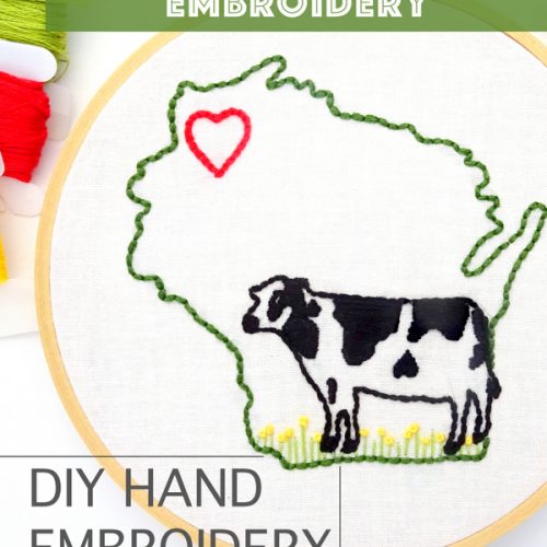 Wisconsin Hand Embroidery Pattern - Wandering Threads Embroidery
