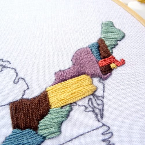 United States Travel Map Embroidery Pattern - Wandering Threads Embroidery