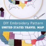 United States Travel Map Embroidery Pattern - Wandering Threads Embroidery