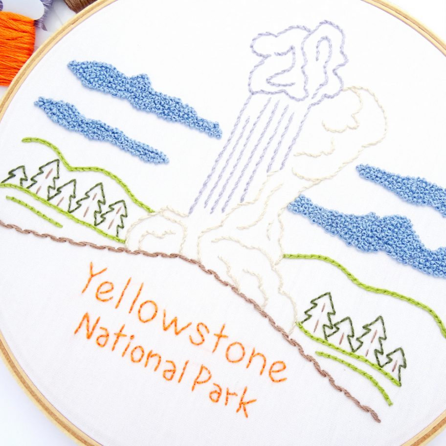 Yellowstone National Park Embroidery Pattern - Wandering Threads Embroidery