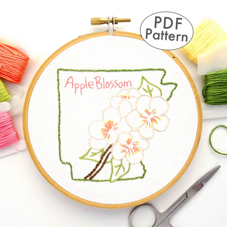 50 U.S. State Flower Hand Embroidery Patterns - Wandering Threads Embroidery