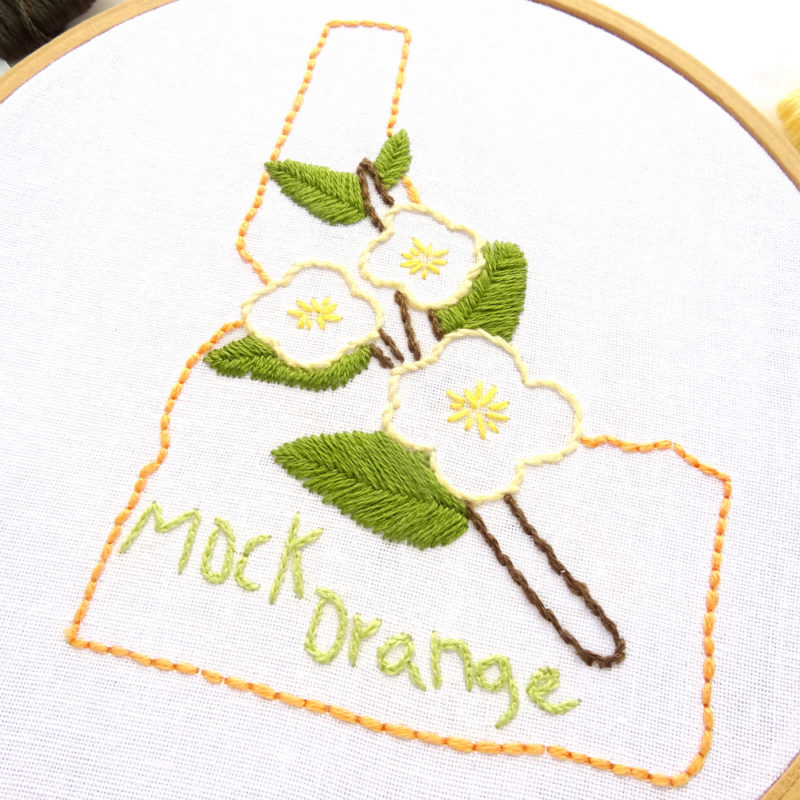 Idaho Flower Hand Embroidery Pattern {Mock Orange} - Wandering Threads ...