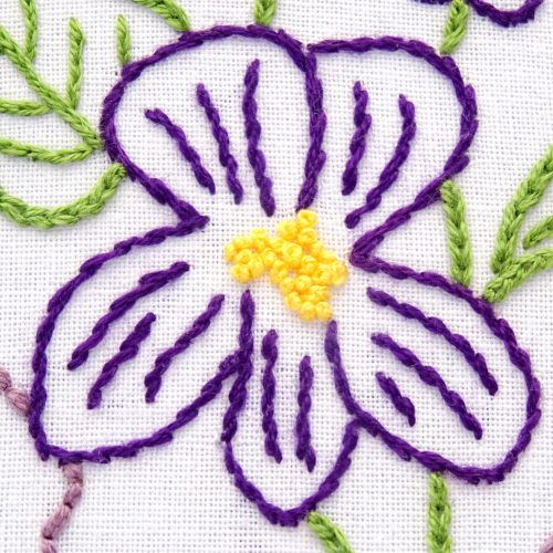 Illinois Flower Hand Embroidery Pattern {Violet} - Wandering Threads ...