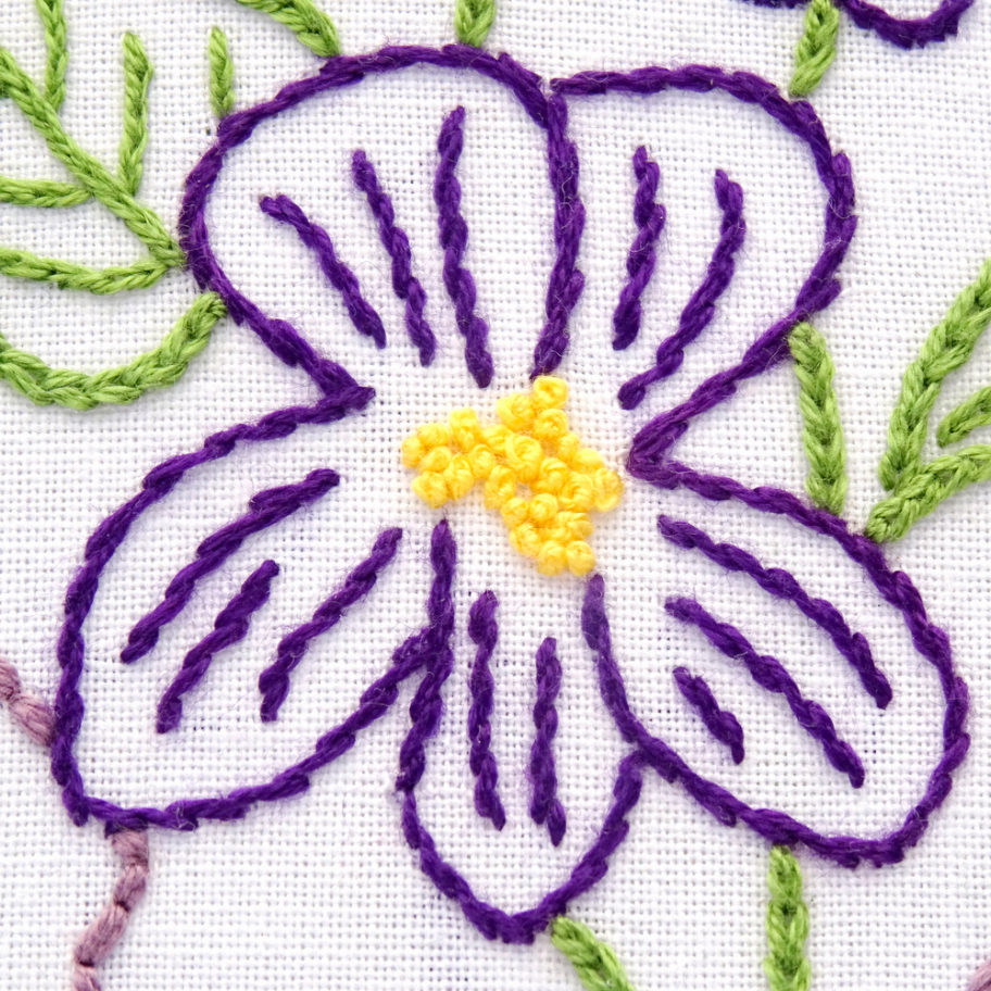 Illinois Flower Hand Embroidery Pattern {Violet} - Wandering Threads ...