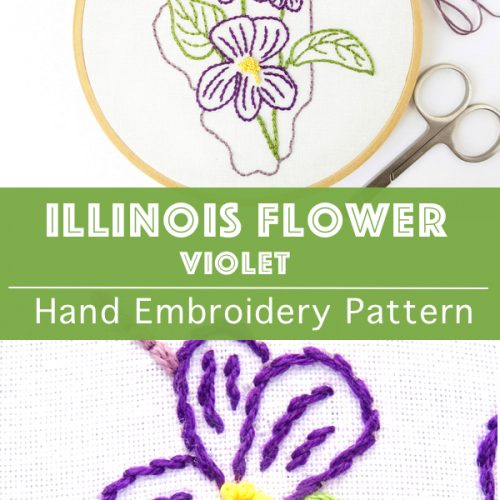 Illinois Flower Hand Embroidery Pattern {Violet} - Wandering Threads ...