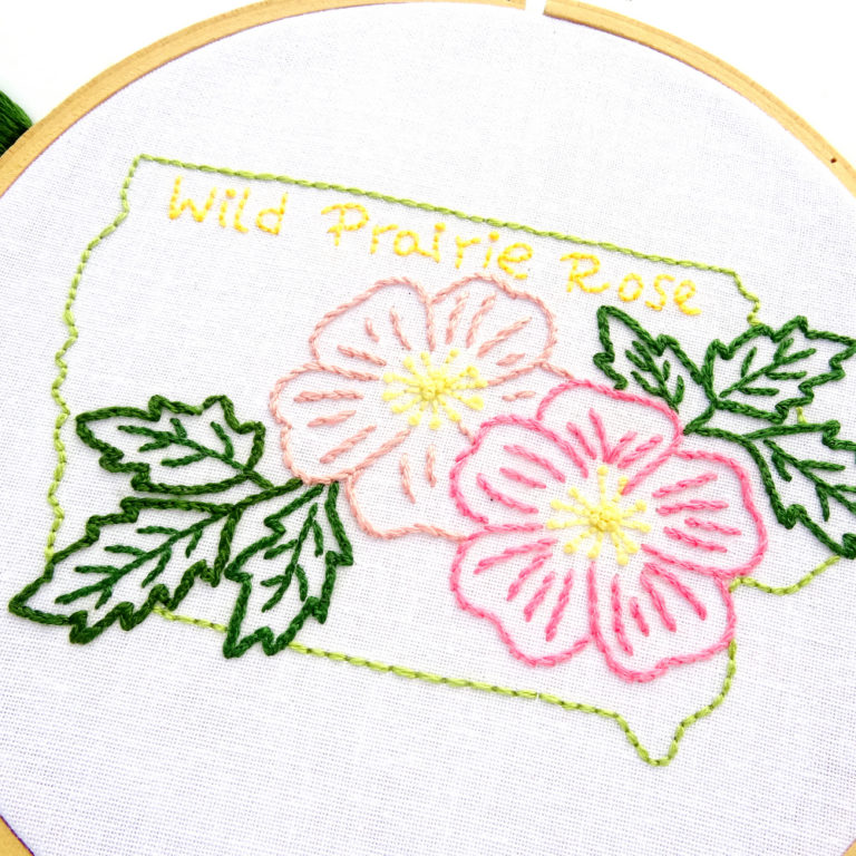 Iowa Flower Hand Embroidery Pattern {Wild Prairie Rose} - Wandering ...