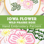Iowa Flower Hand Embroidery Pattern {Wild Prairie Rose} - Wandering ...