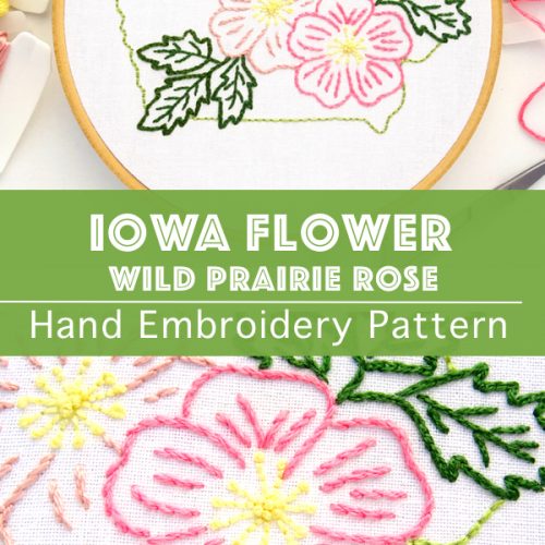 Iowa Flower Hand Embroidery Pattern {Wild Prairie Rose} - Wandering ...