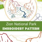 Zion National Park Hand Embroidery Pattern - Wandering Threads Embroidery