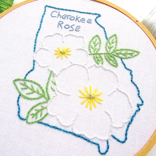 Georgia Flower Hand Embroidery Pattern {Cherokee Rose} - Wandering ...