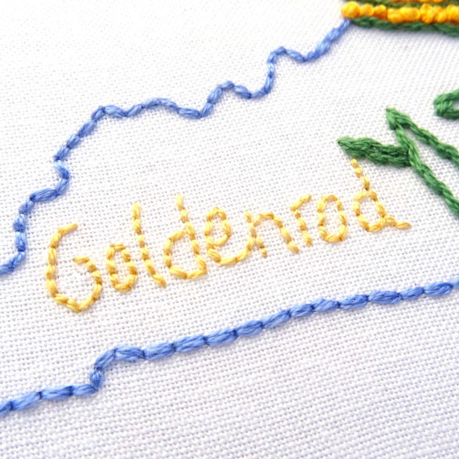 Kentucky Flower Hand Embroidery Pattern {Goldenrod} - Wandering Threads ...