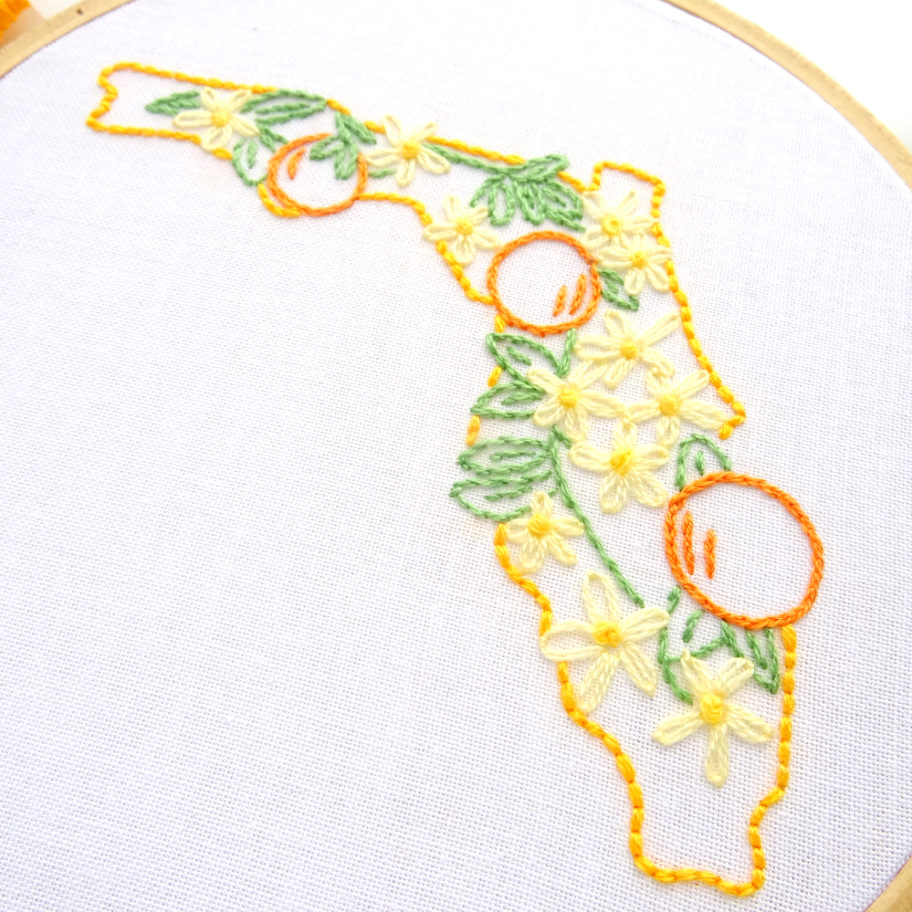 Florida Flower Hand Embroidery Pattern {Orange Blossom} - Wandering ...