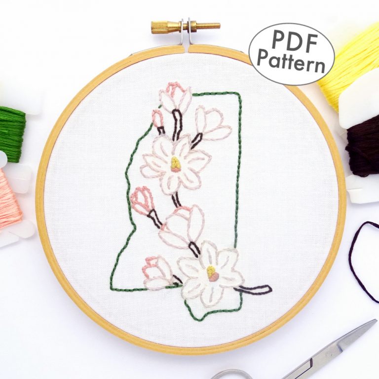 50 U.S. State Flower Hand Embroidery Patterns - Wandering Threads ...
