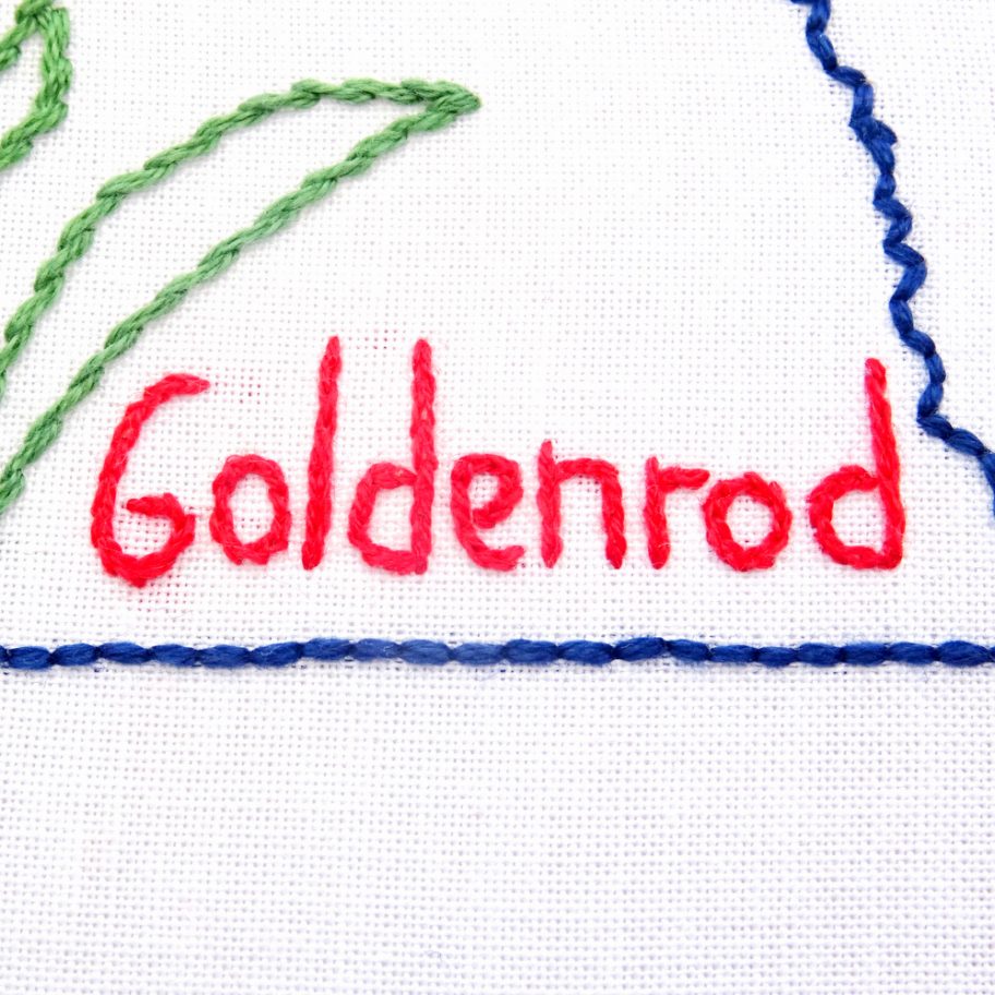 Nebraska Flower Hand Embroidery Pattern {Goldenrod} - Wandering Threads ...