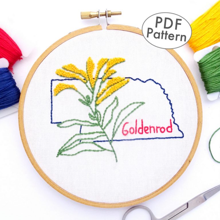 Maine Flower Hand Embroidery Pattern {White Pine Cone} - Wandering ...