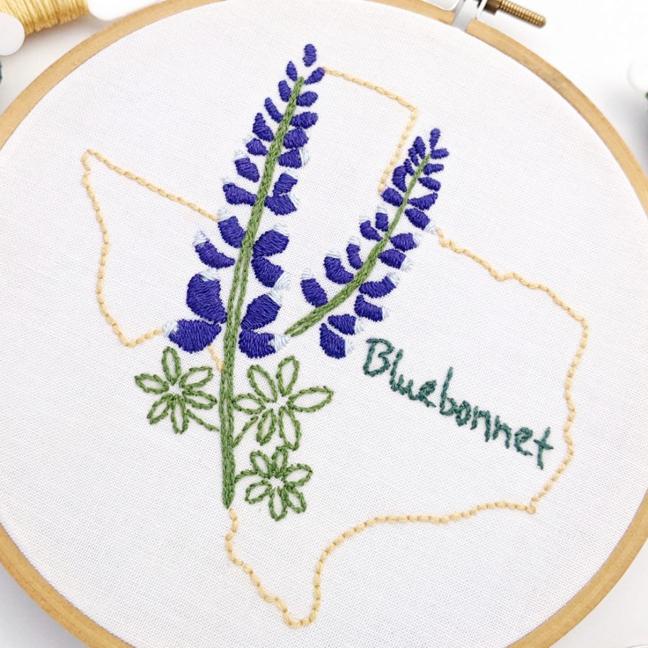Texas Flower Hand Embroidery Pattern {Bluebonnet} - Wandering Threads ...
