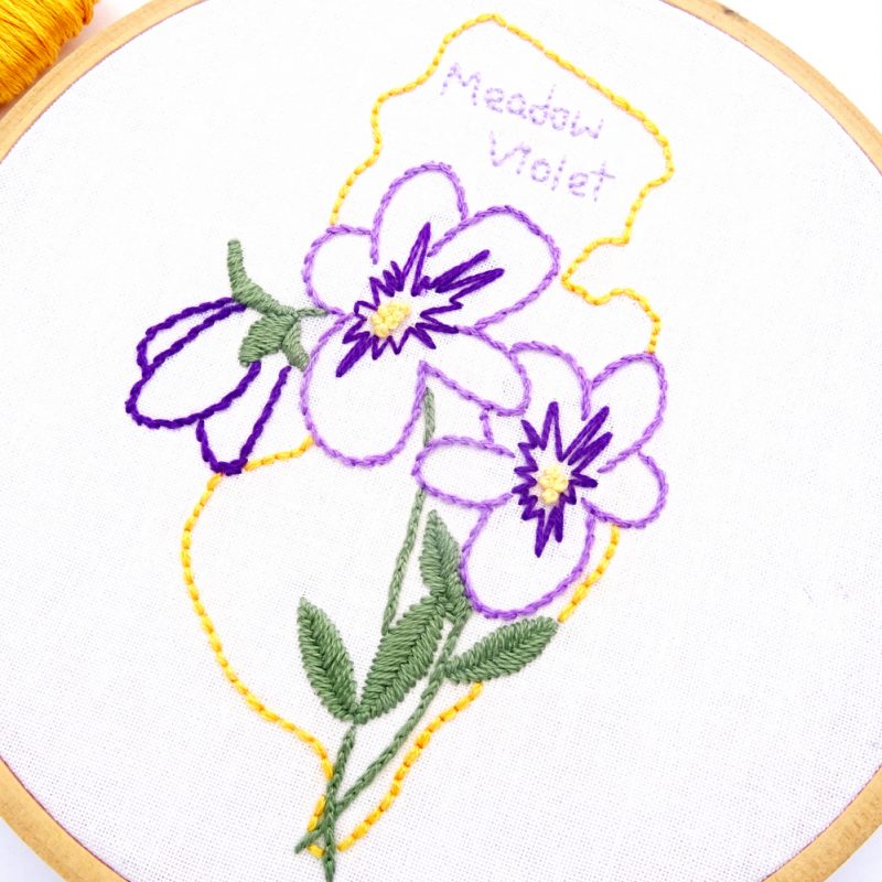 New Jersey Flower Hand Embroidery Pattern {Meadow Violet} - Wandering ...