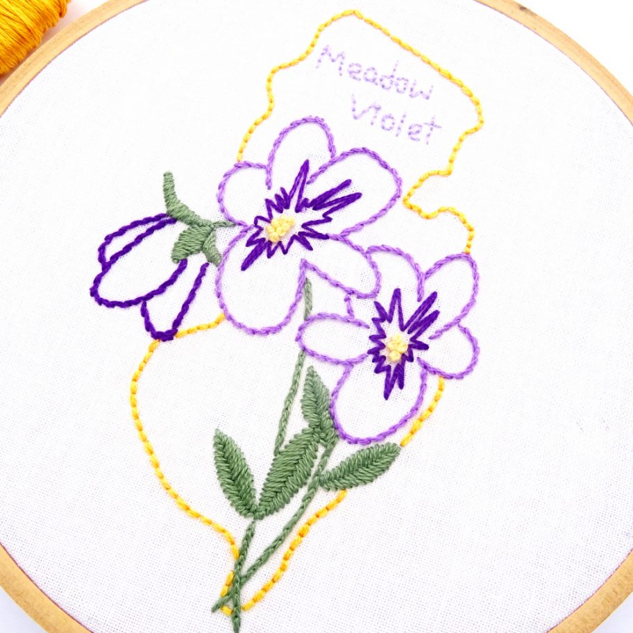 New Jersey Flower Hand Embroidery Pattern {Meadow Violet} - Wandering ...