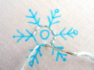 Simple Snowflake Embroidery Pattern Tutorial - Wandering Threads Embroidery