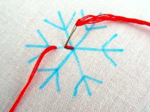 Simple Snowflake Embroidery Pattern Tutorial - Wandering Threads Embroidery