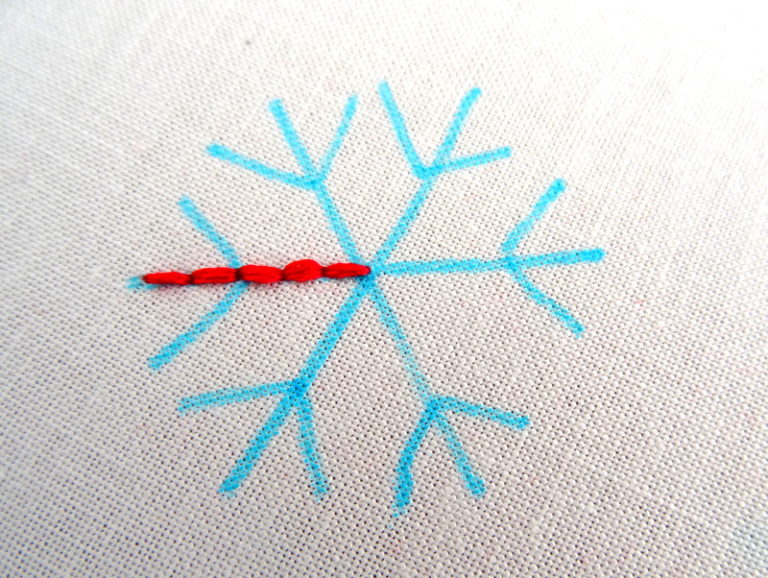 Simple Snowflake Embroidery Pattern Tutorial - Wandering Threads Embroidery
