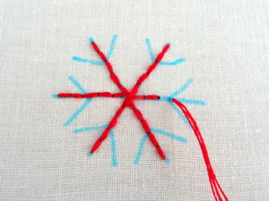 Simple Snowflake Embroidery Pattern Tutorial - Wandering Threads Embroidery