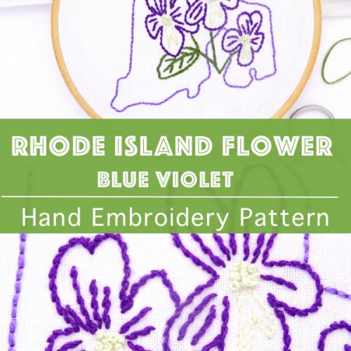 Rhode Island Flower Hand Embroidery Pattern {Blue Violet} - Wandering ...