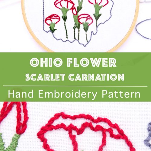 Ohio Flower Hand Embroidery Pattern {Scarlet Carnation} - Wandering ...